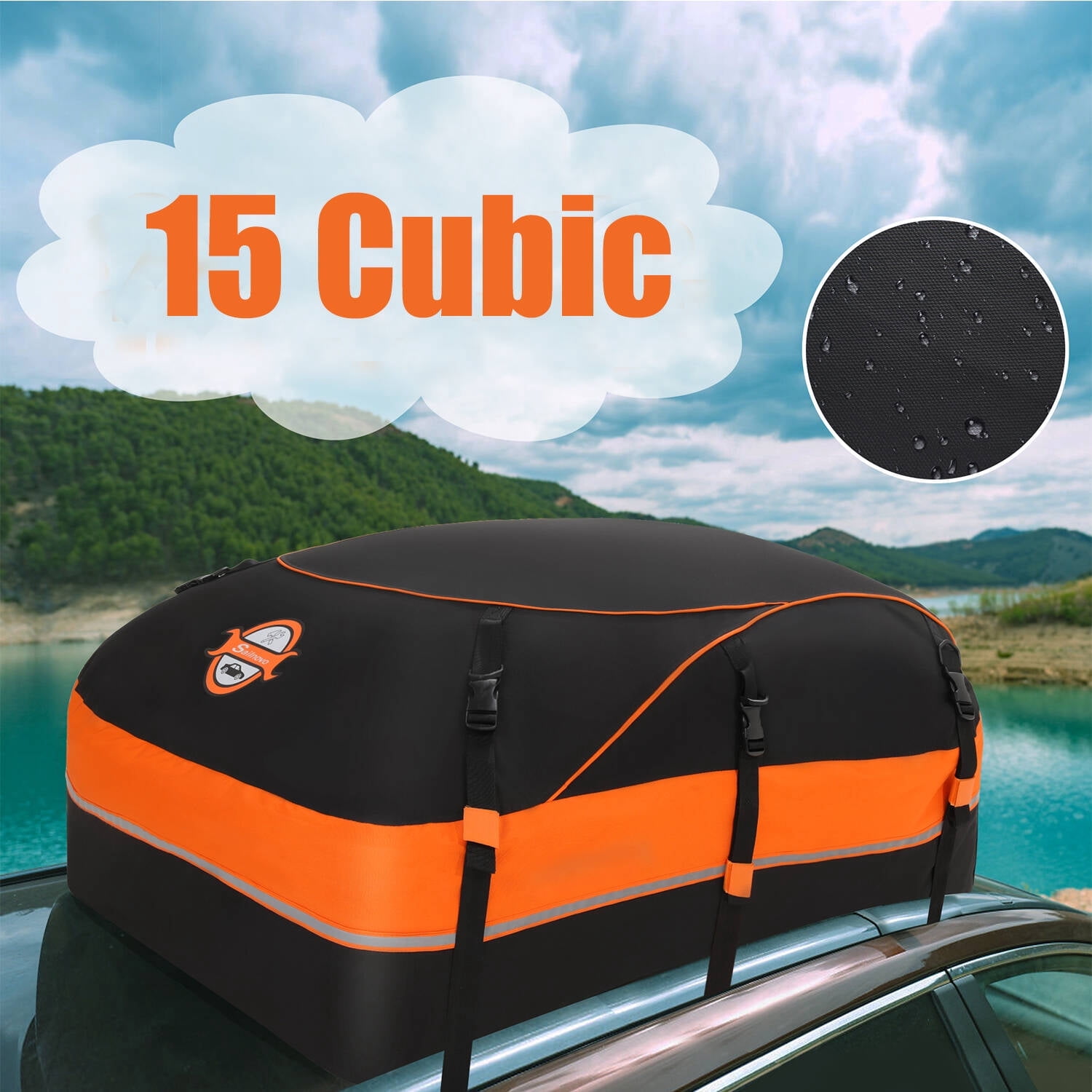 Waterproof 16 Cu Ft Car Roof Bag - Vehicle Cargo Carrier, Top Luggage ...