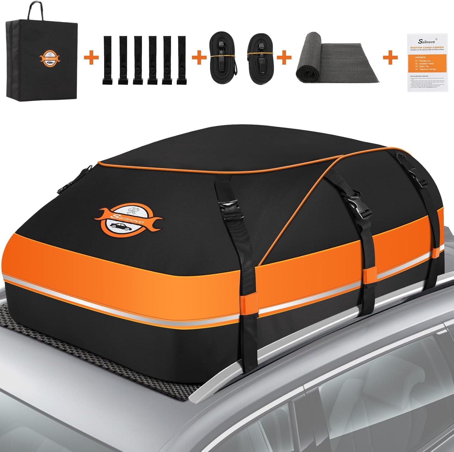 Waterproof 16 Cu Ft Car Roof Bag - Vehicle Cargo Carrier, Top Luggage ...
