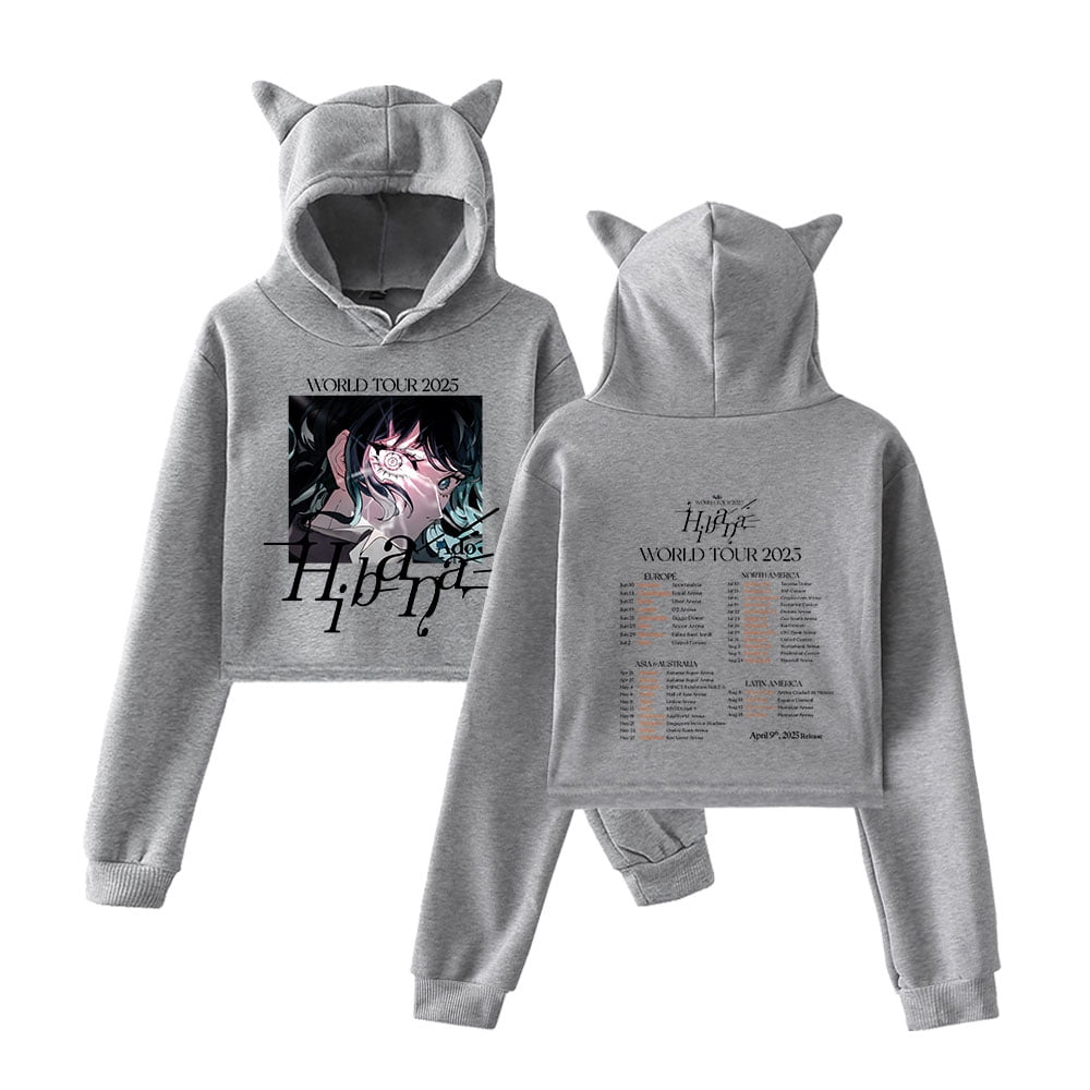 ADO Hibana Sweatshirt World Tour 2025 Merch Cat's ears Hoodie Long ...