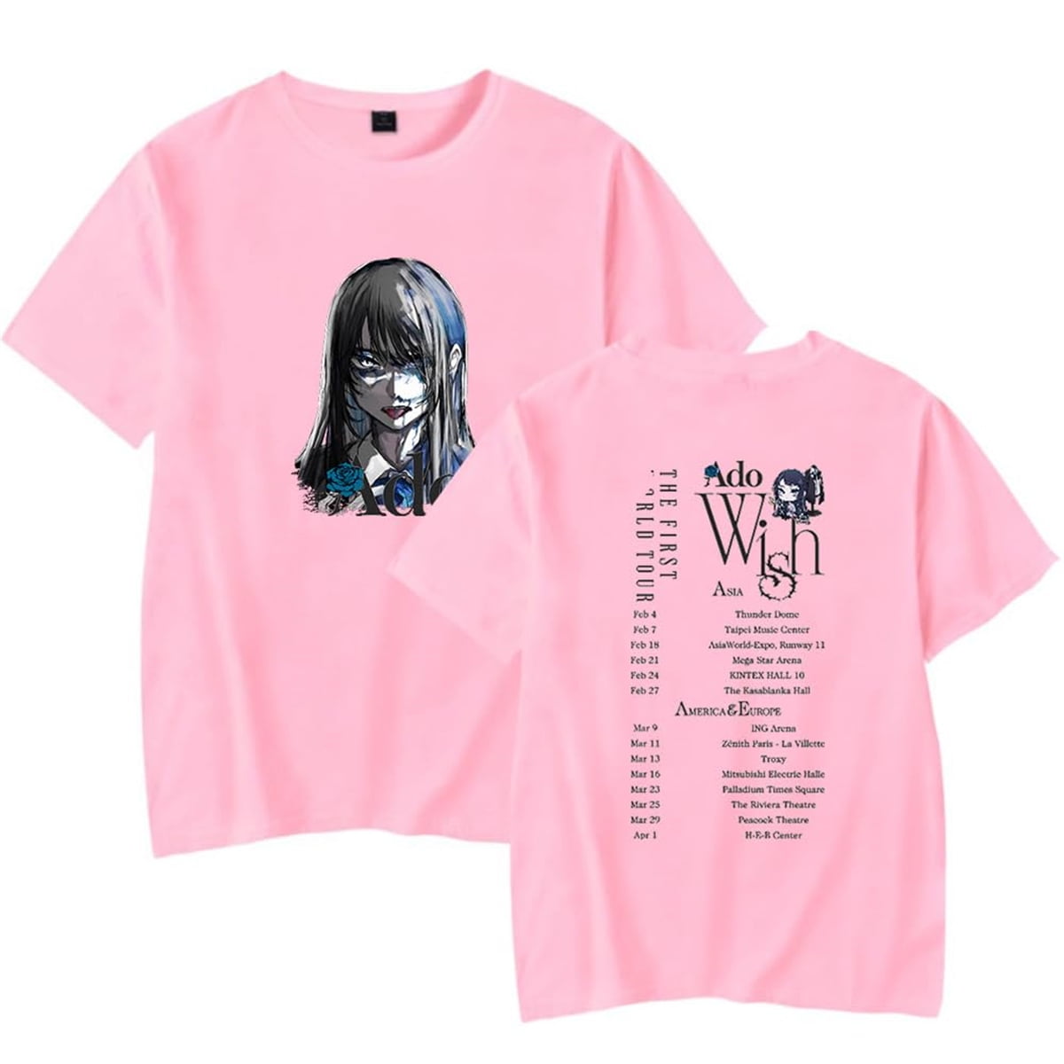 ADO Wish World Tour Merch T-Shirt Women/Men Summer Cosplay Tshirt Short ...