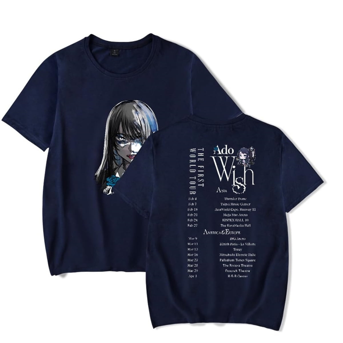 ADO "Wish World Tour" Unisex Short-Sleeve Cosplay T-Shirt - Summer ...