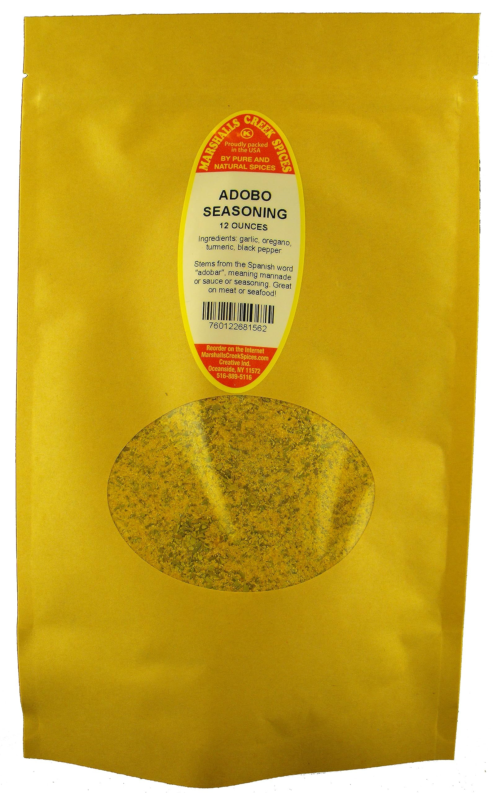 ADOBO SEASONING NO ZS23 SALT 12 ounce ECO Friendly Kraft Stand-up Pouch ...