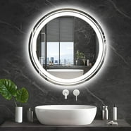 Forclover 84 x 42 inch Rectangular LED Light Bathroom Mirror, Bathroom ...