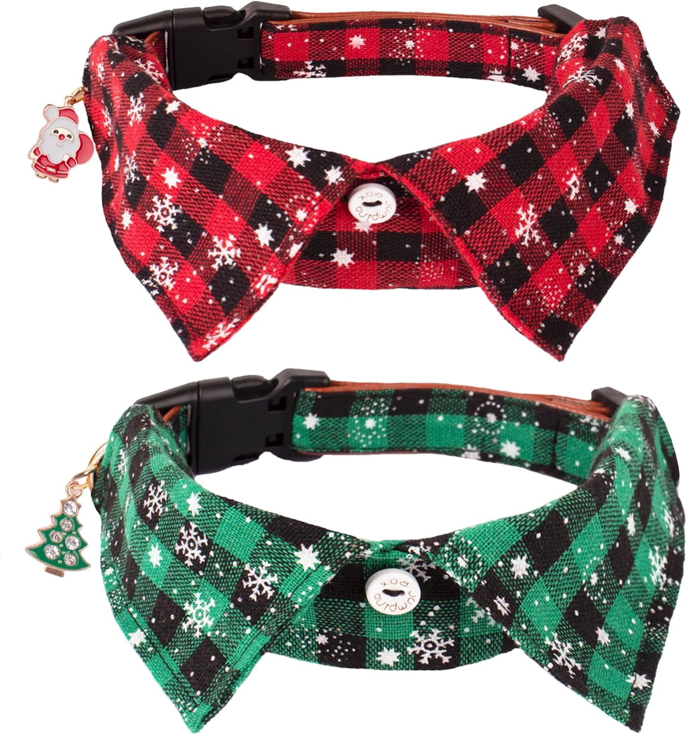 ADOGGYGO Christmas Dog Collar with Bow Tie Adjustable Dog Bowtie Collar ...