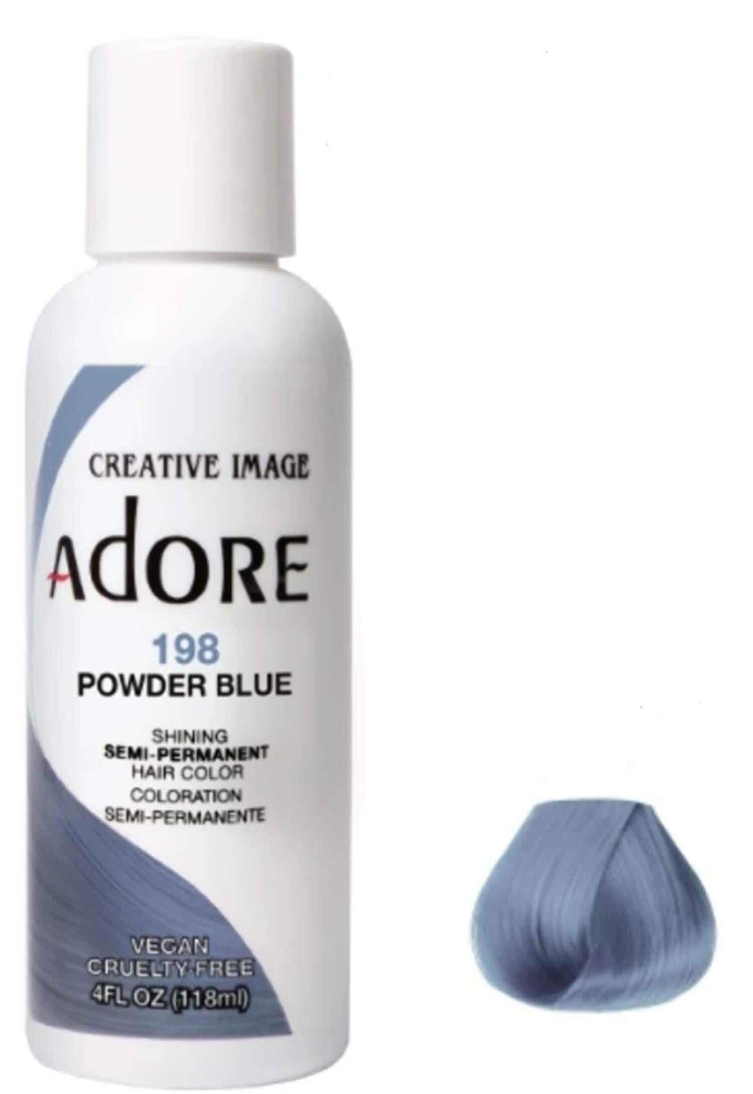 Adore Semi-Permanent Hair Dye, #198 Powder Blue, 4 oz - No Ammonia, No ...