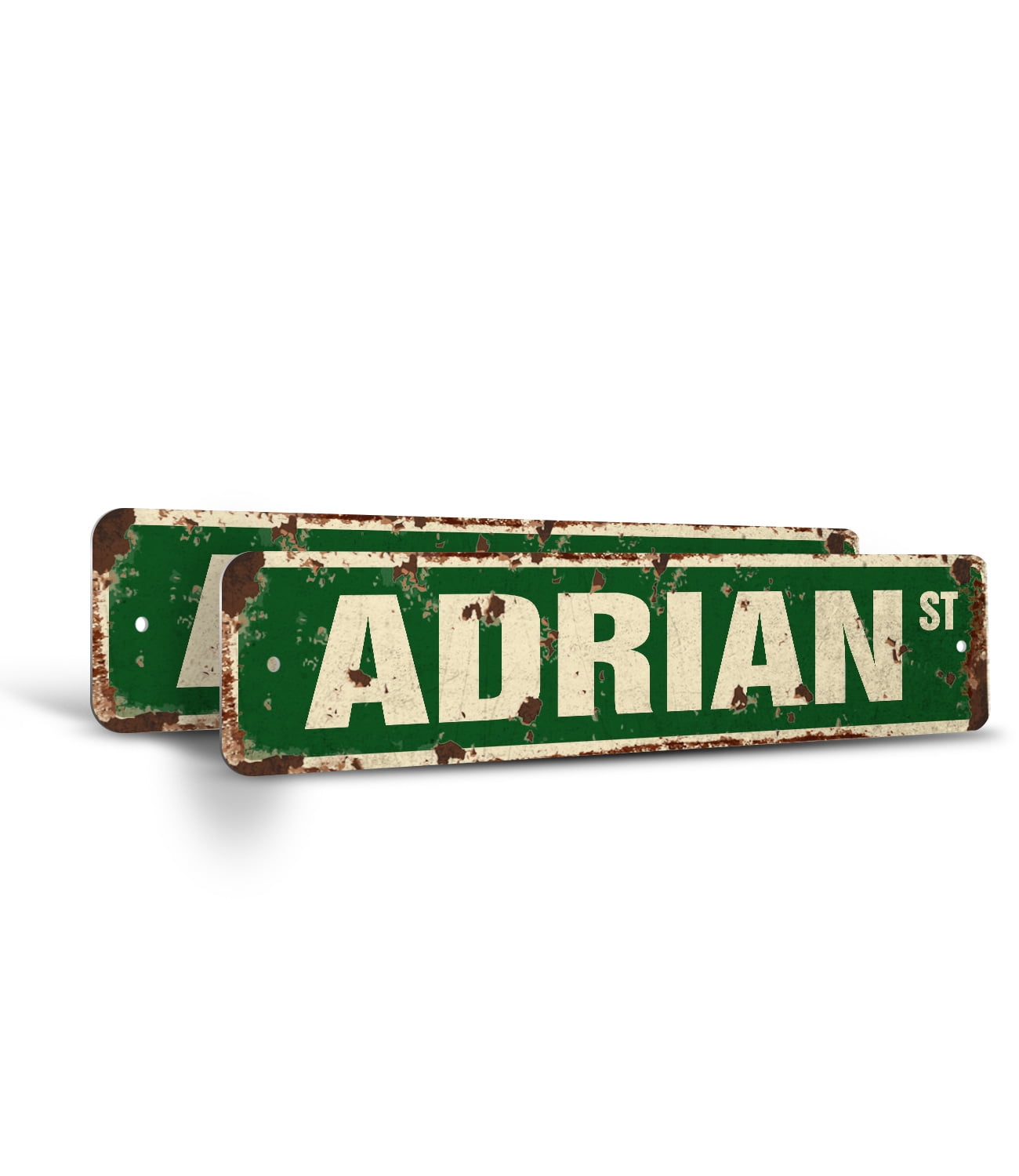 ADRIAN Vintage Style Rustic Street Sign – (2 Pack) Childrens Name Room ...