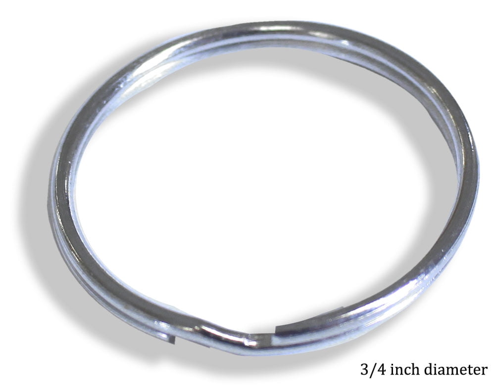 ADROIT 100 Piece Silver Key Rings | 1" (2.5 cm) End-to-End | Approx. 7/ ...