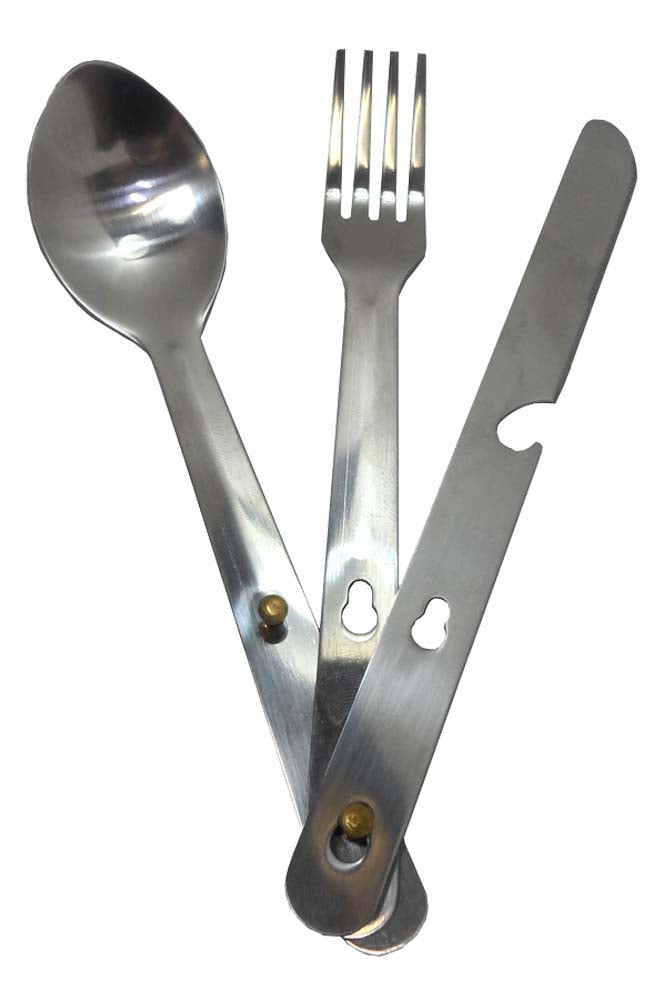 ADROIT 3 Piece Camping Cutlery Set | 6" (15.2 cm) Stainless Steel ...