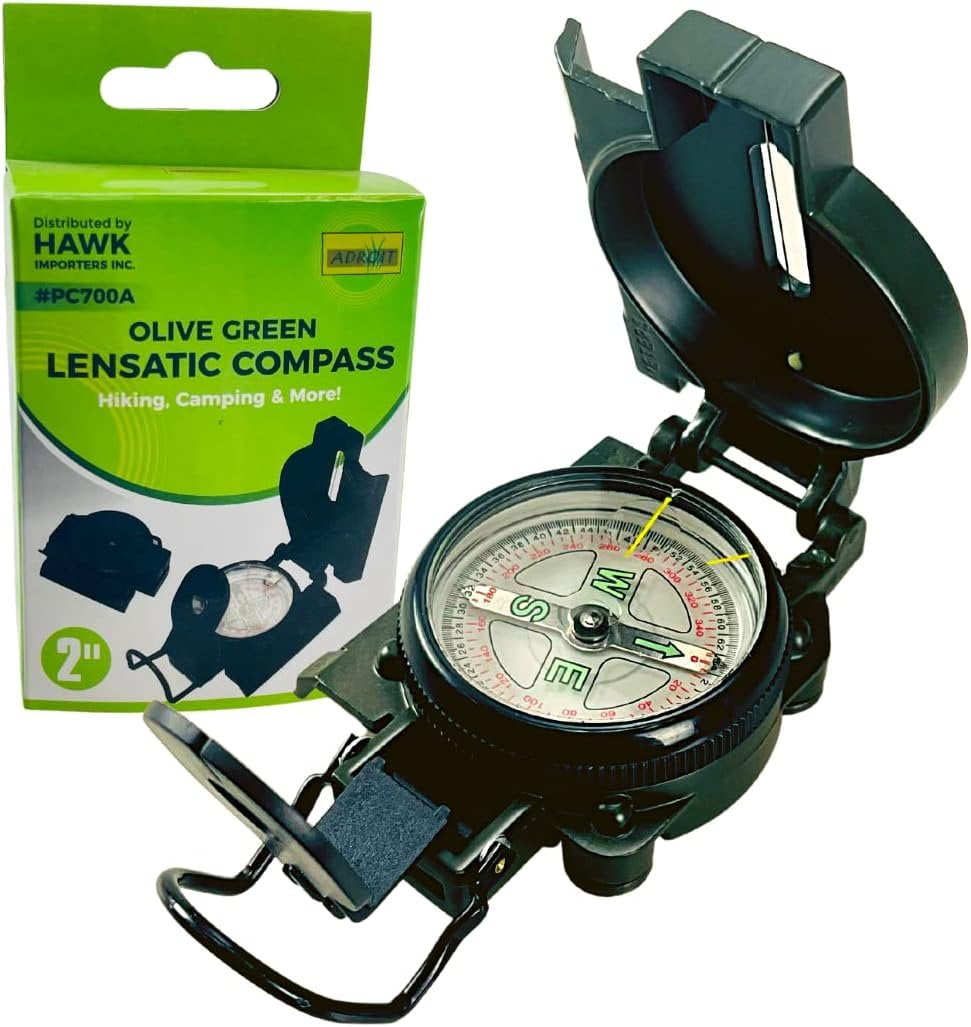 ADROIT Military Style Lensatic Sighting Compass | 2" (5.1 cm) Compact ...