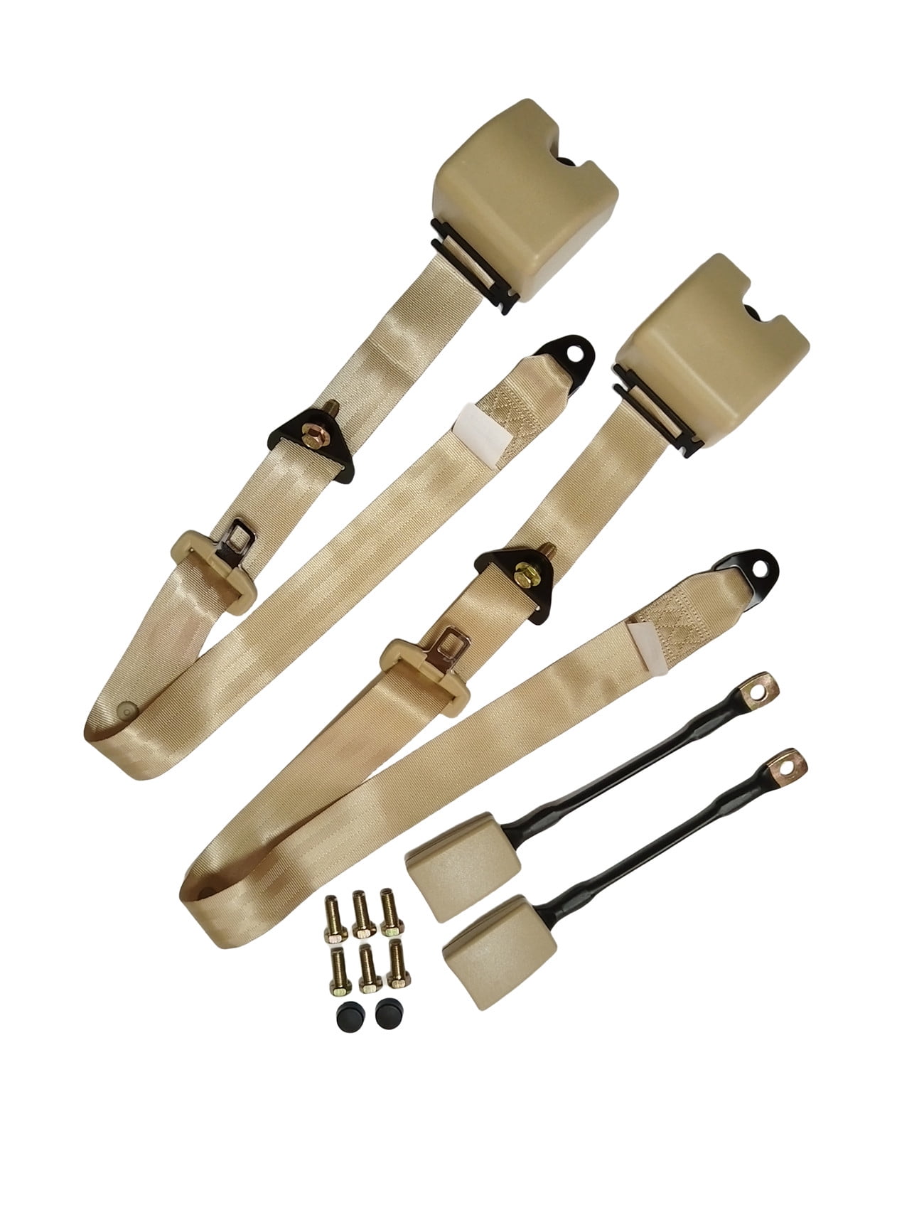 ADSMPLPKTY 2PACK 3 Point Adjustable Seat Belts Kit Universal for Car ...