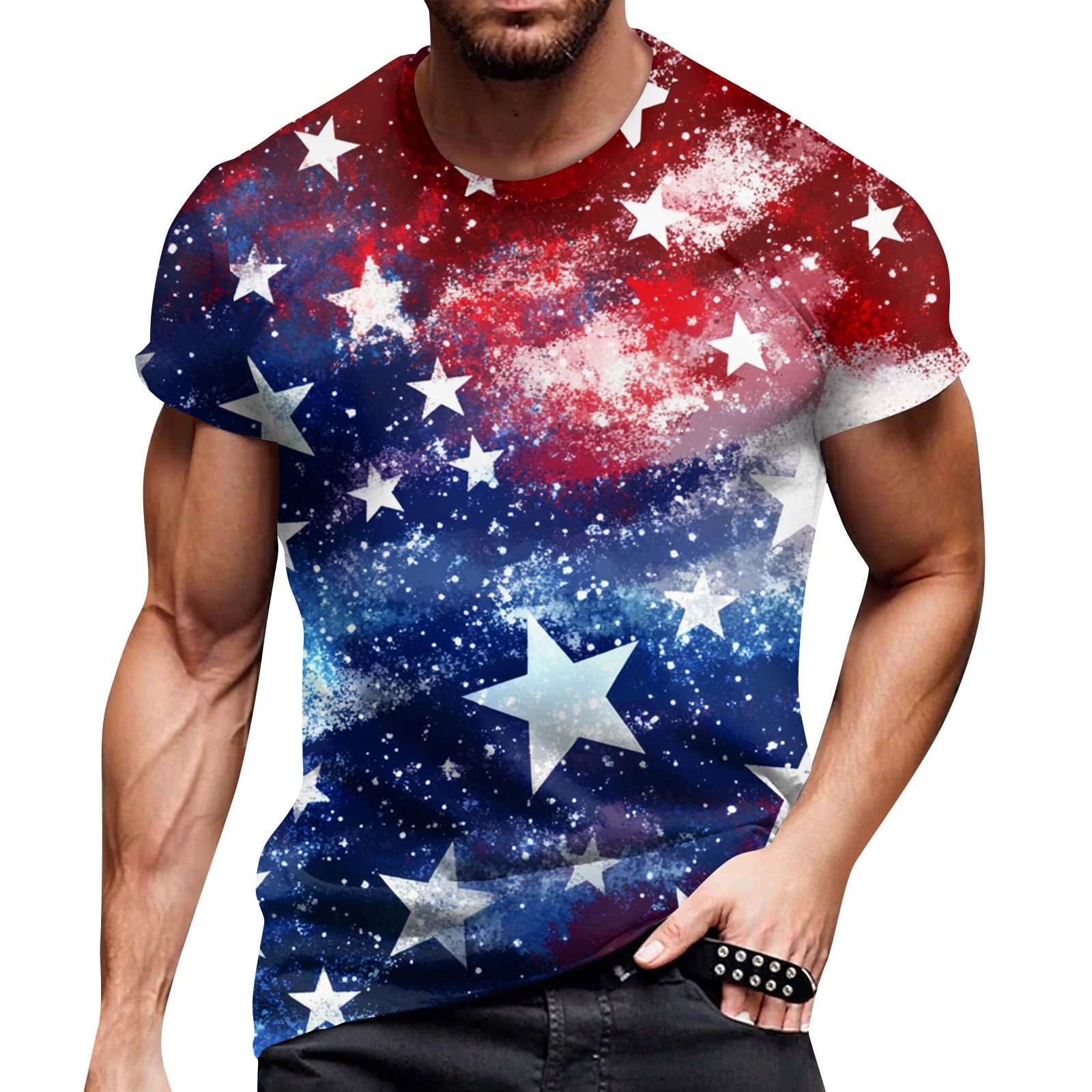 ADSSDQ 4th of July Shirts for Men USA Patriotic American Flag Tshirt ...