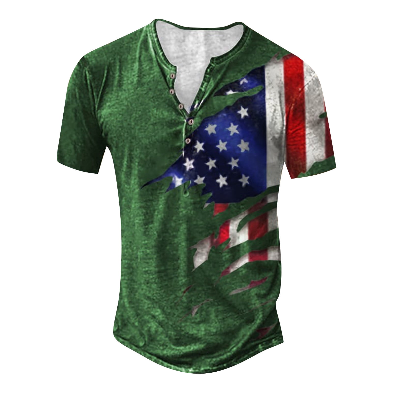 ADSSDQ American Flag Shirts for Men Retro Patriotic Graphic Short ...