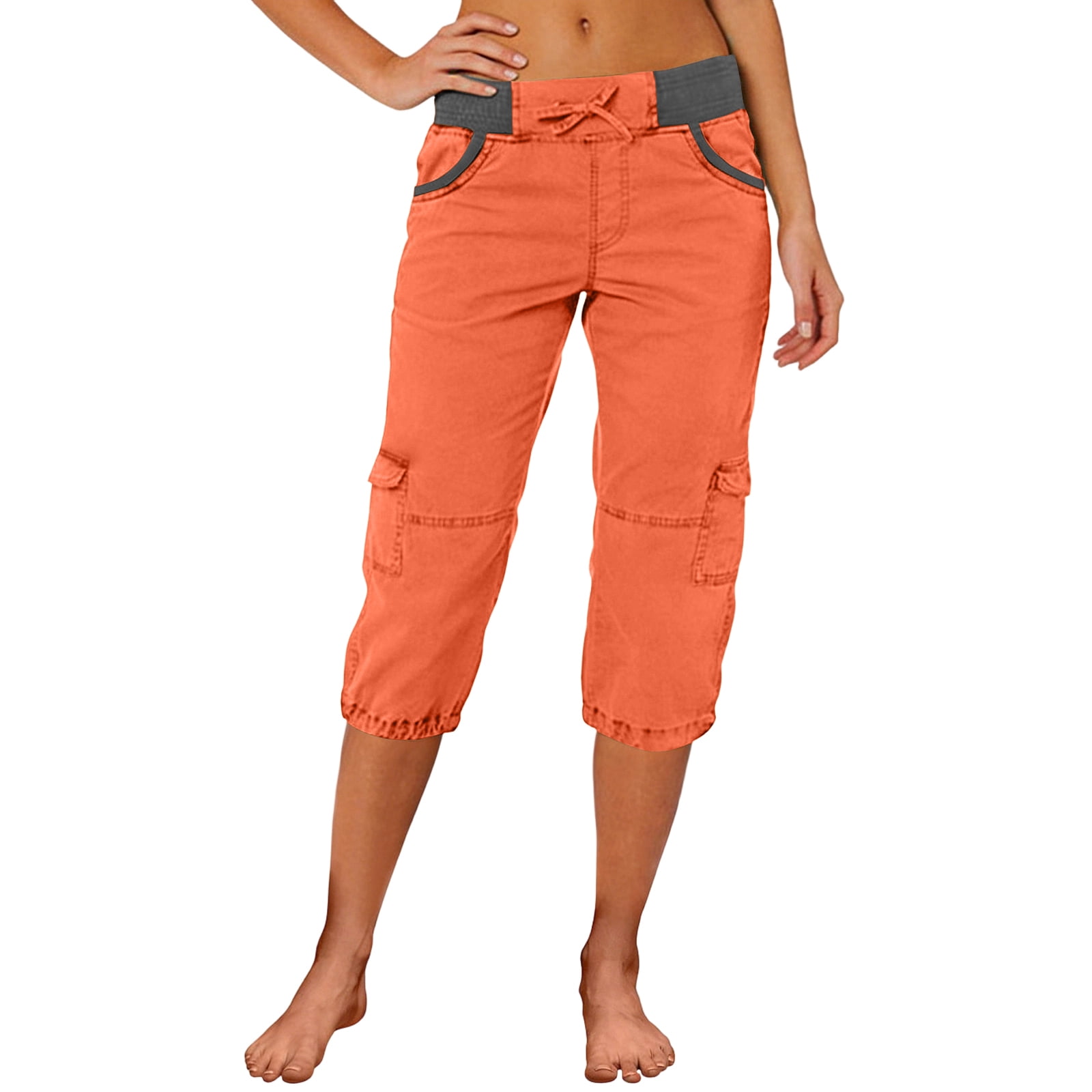 ADSSDQ Cargo Capris Pants for Women Plus Size Capri Pants Stretchy ...