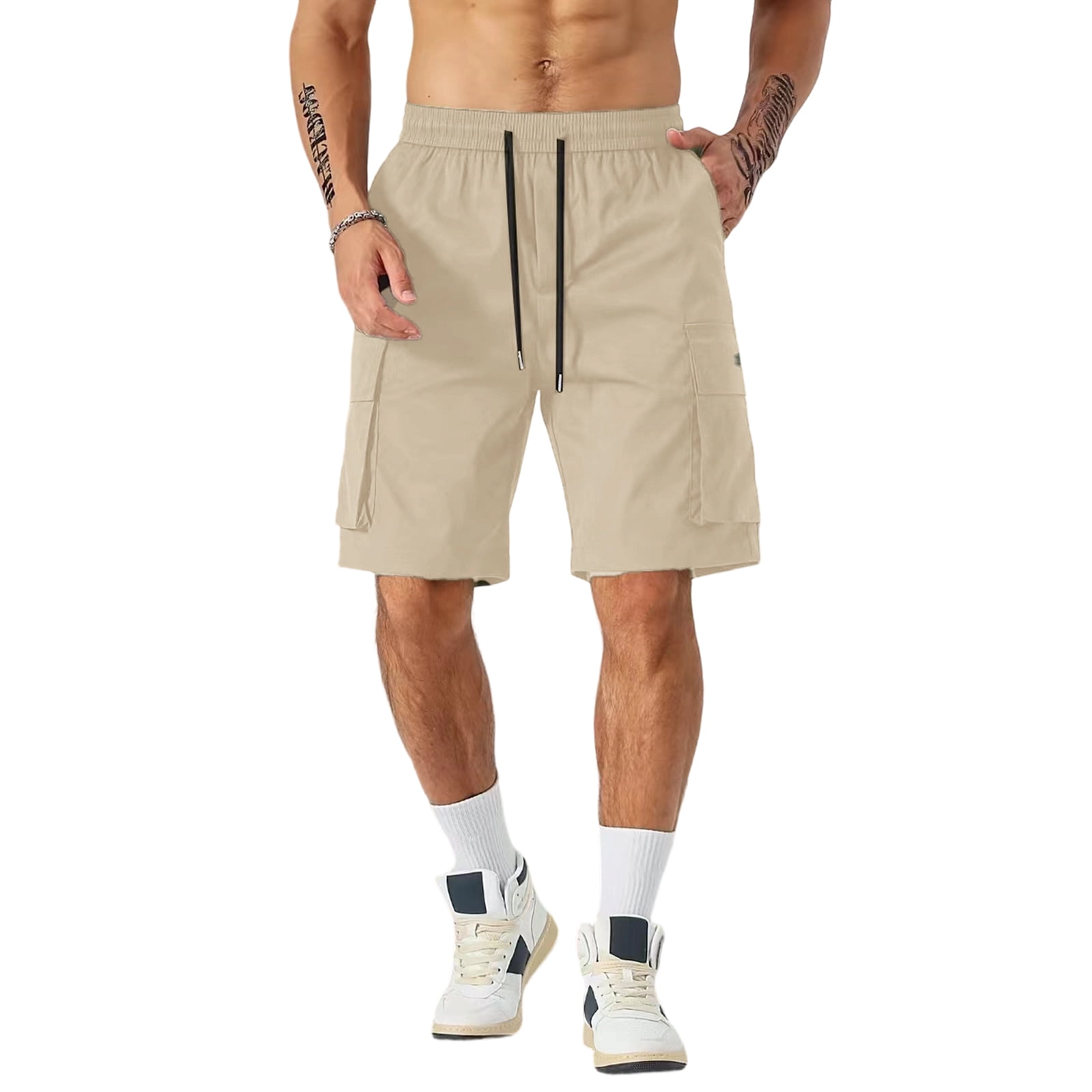 ADSSDQ Cargo Shorts for Men Casual Drawstring Elastic Waist Athletic ...