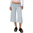 ADSSDQ Fold Over Capri Pants Womens Low Rise Wide Leg Yoga Capris ...