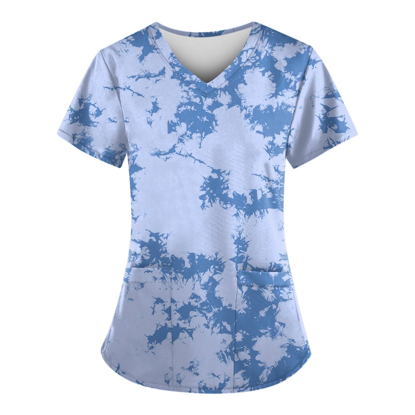 ADSSDQ Fun Scrub Tops for Women Tie Dye Srcubs Tops Stretch Plus Size ...