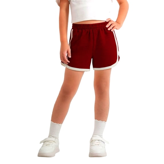 ADSSDQ Girls Shorts Trendy Mini Sports Short Elastic Waist Athletic ...