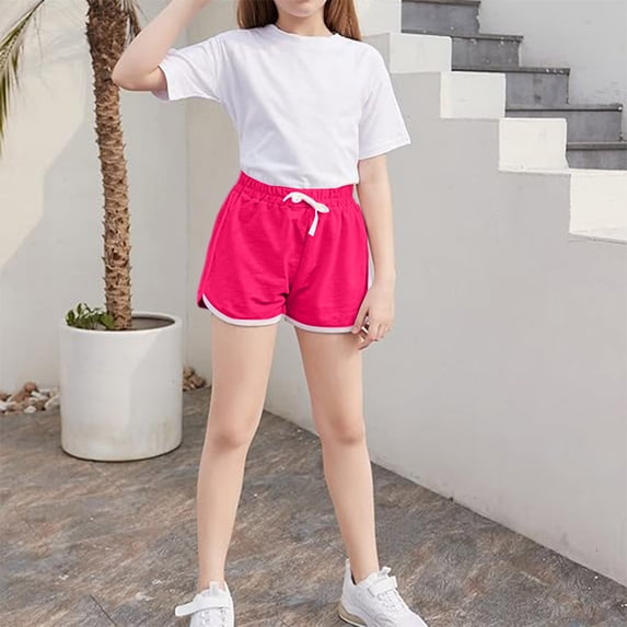 ADSSDQ Girls Summer Shorts Casual Wide Leg Biker Beach Shorts High ...