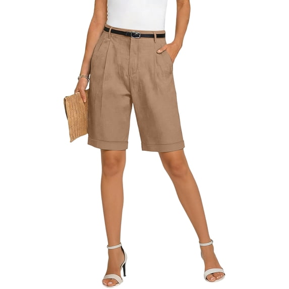 ADSSDQ Linen Shorts for Women Fashion Summer 2026 Casual Beach Button ...
