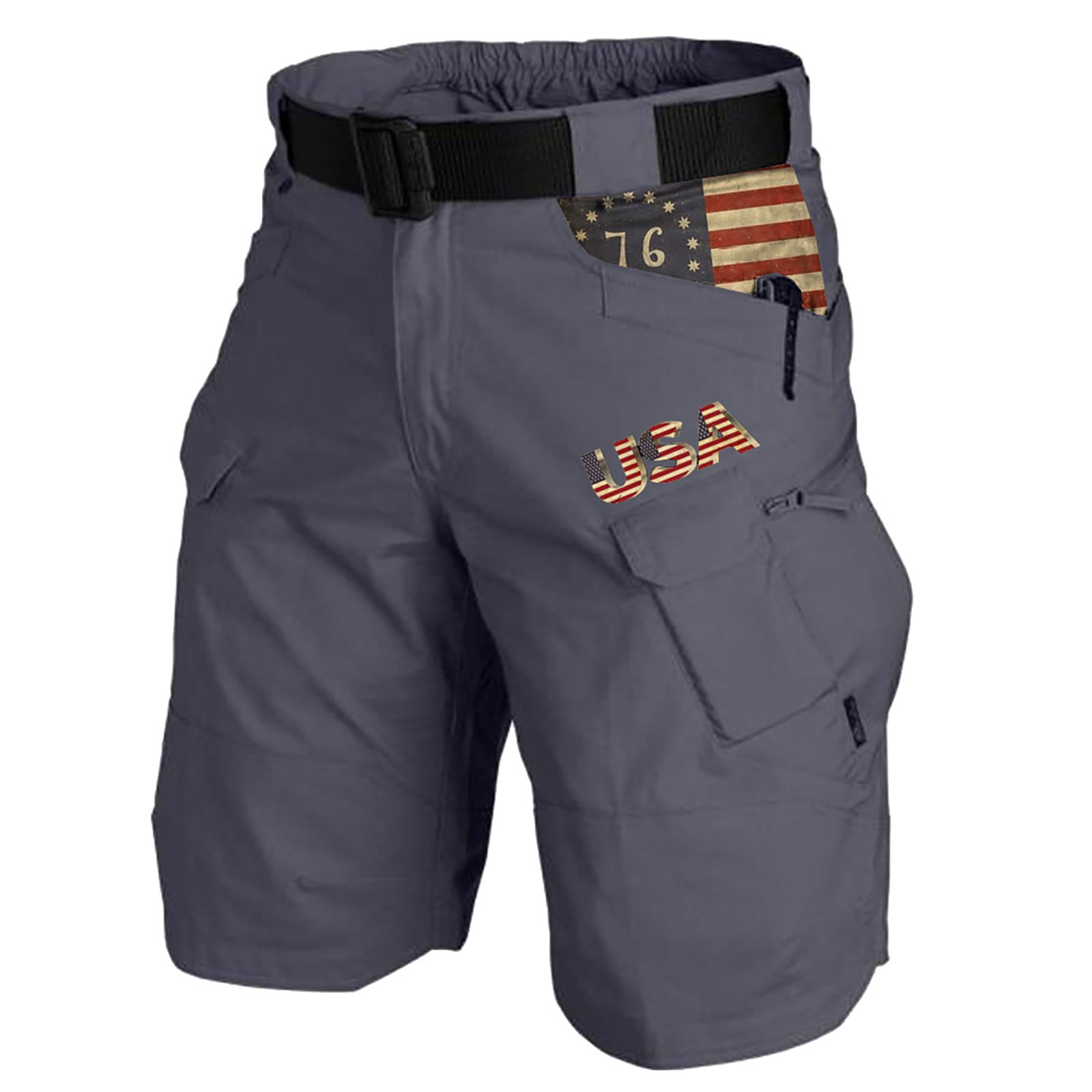 ADSSDQ Men's 4th of July Cargo Shorts Patriotic Tactical Shorts Zipper ...