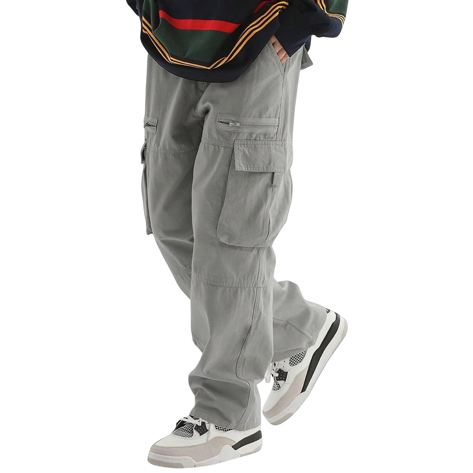 ADSSDQ Men's Casual Cargo Pants Workout Joggers Stretch Sweatpants ...