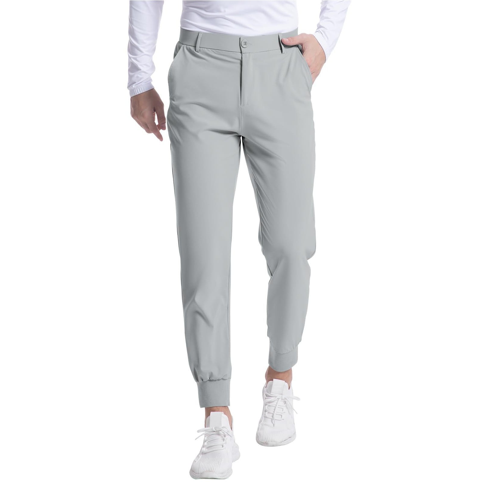 ADSSDQ Men's Golf Joggers Pants 3 Pockets with Belt Loops Stretch Slim ...