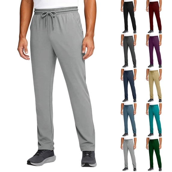 ADSSDQ Men's Lightweight Athletic Pants Casual Drawstring Elastic Waist ...