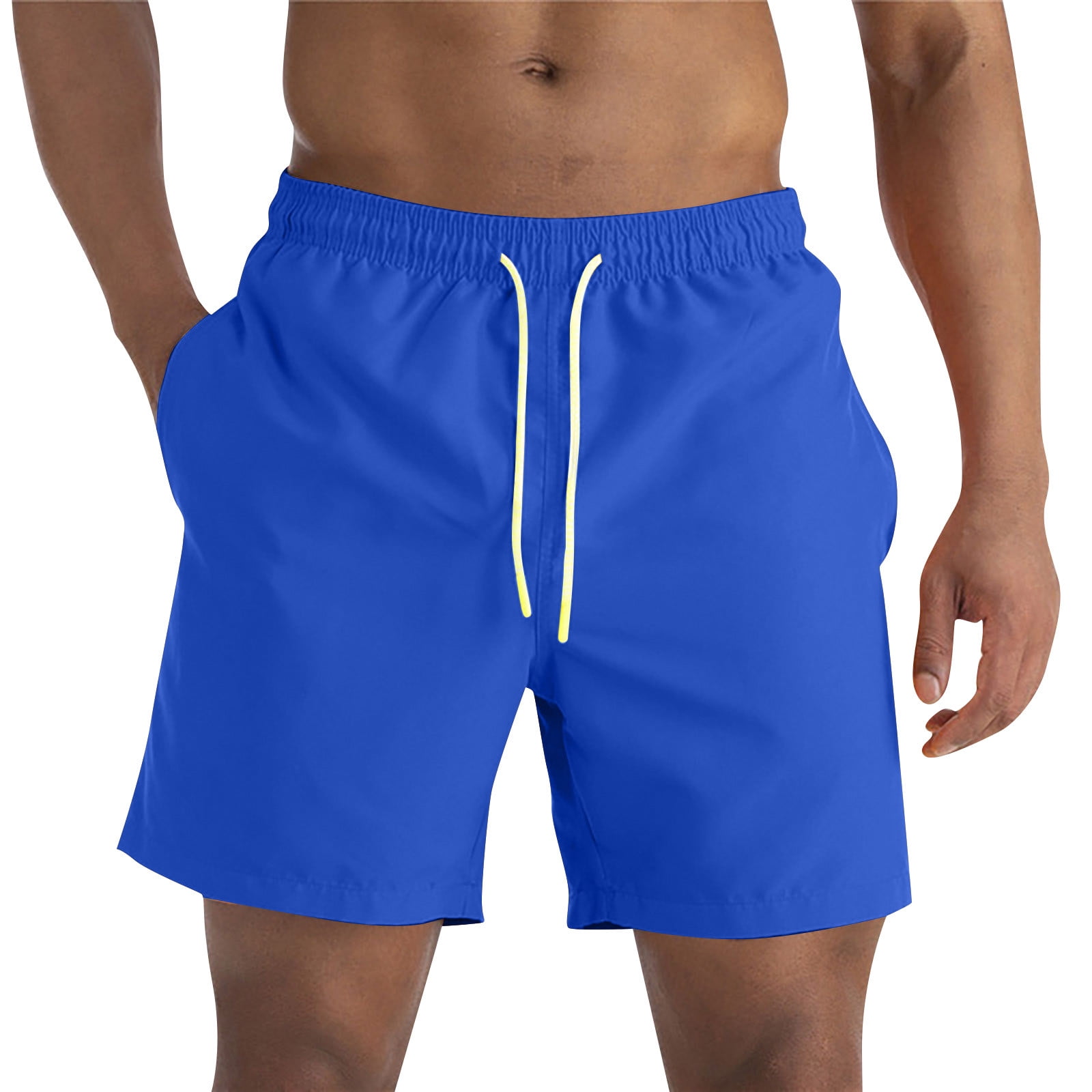 ADSSDQ Men's Swim Trunks Swimwear Sports Shorts with Pockets Royal Blue ...