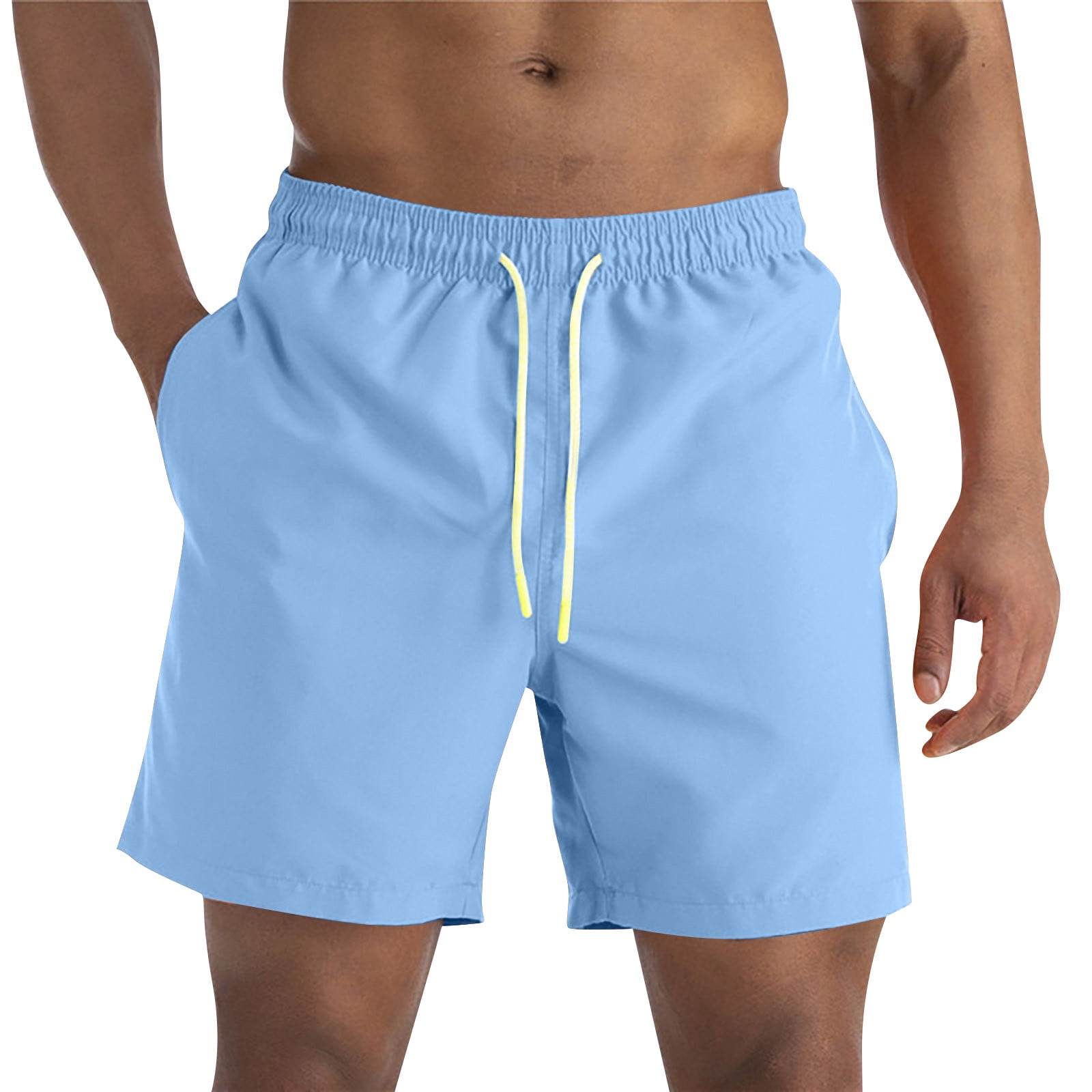 ADSSDQ Men's Swim Trunks Swimwear Sports Shorts with Pockets Sky Blue ...