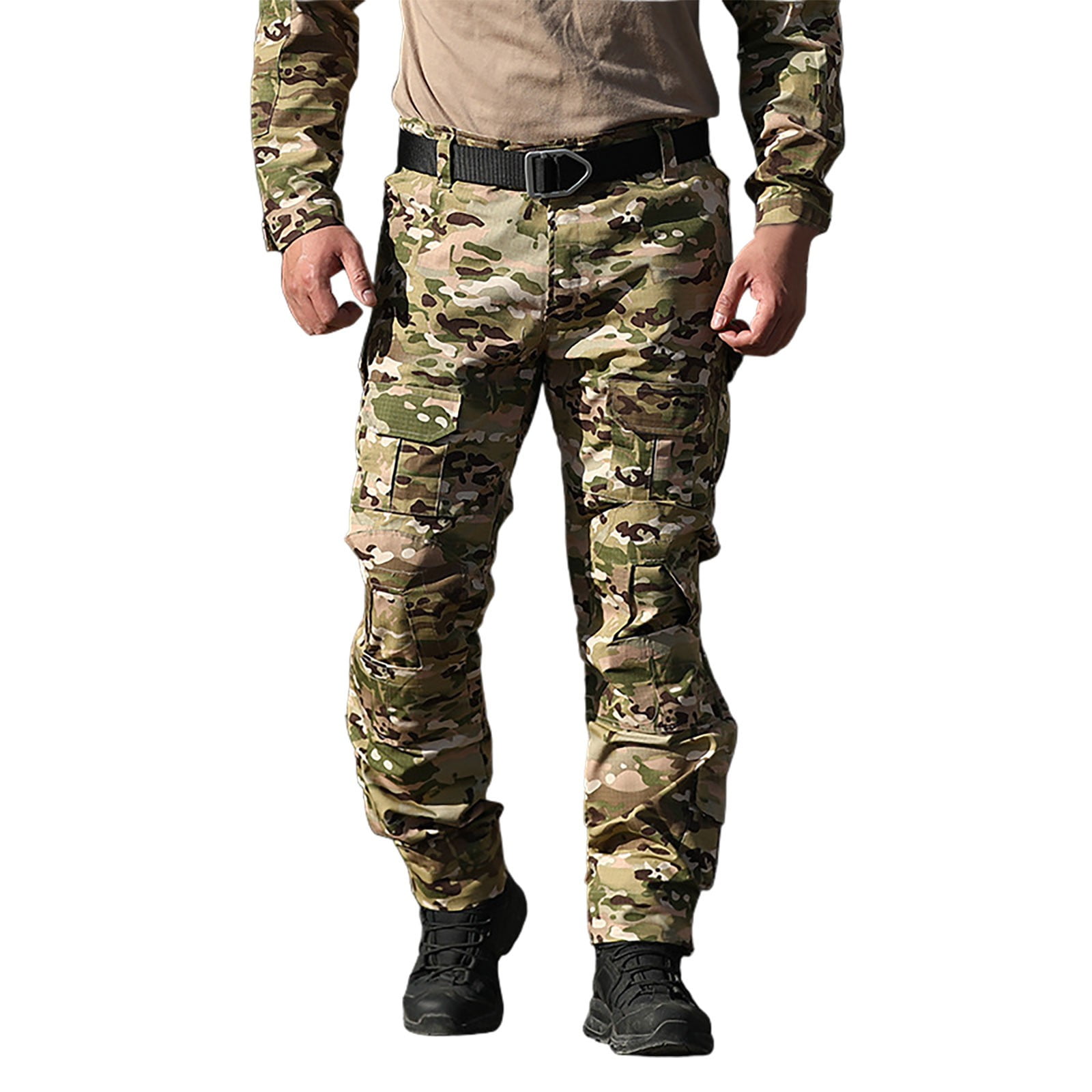 ADSSDQ Men's Tactical Pants Camo Cargo Pants Ripstop Work Hiking Pants ...