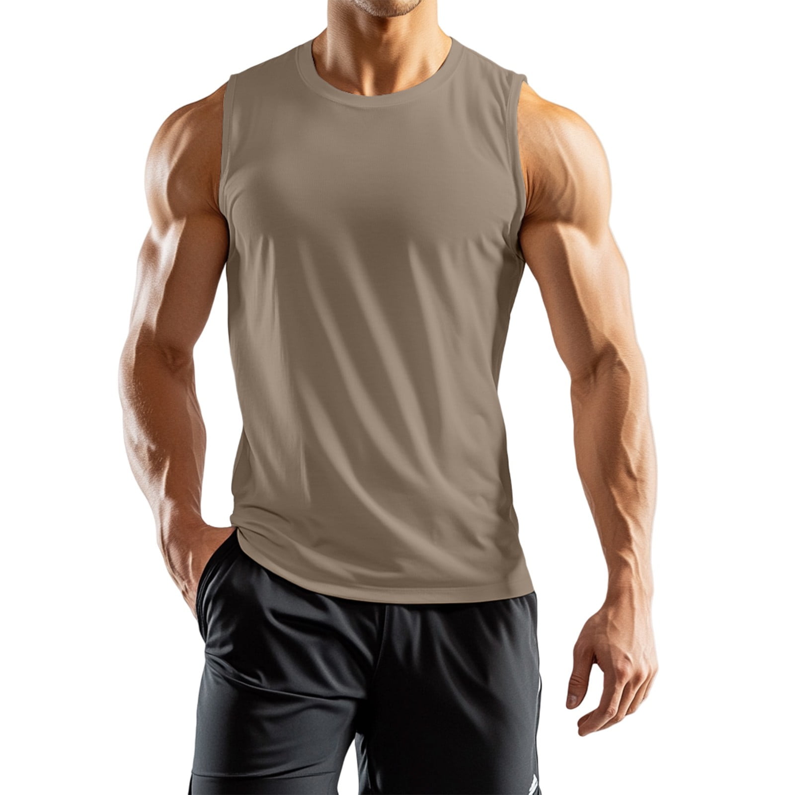 ADSSDQ Men's Workout Tank Tops Cut Off Sleeveless Muscle Gym Workout ...