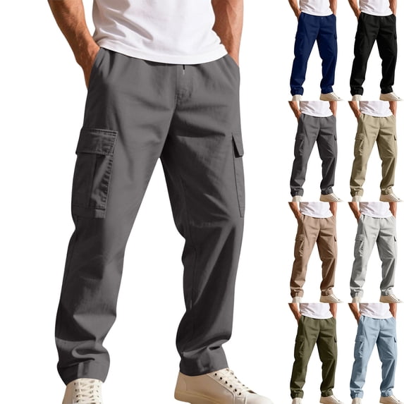 ADSSDQ Mens Casual Cargo Pants 2026 Relaxed Fit Outdoor Hiking Pants ...