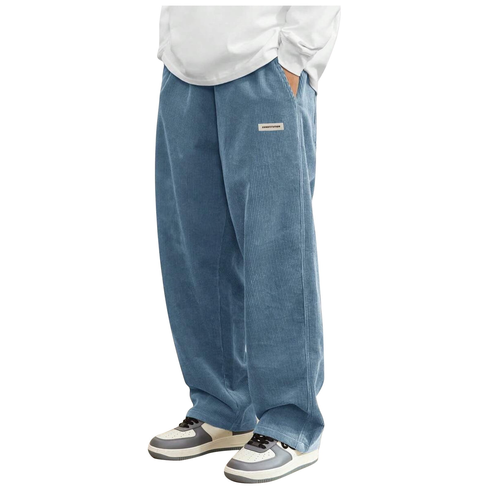 ADSSDQ Mens Corduroy Pants Loose Fit Straight Leg Sweatpants ...