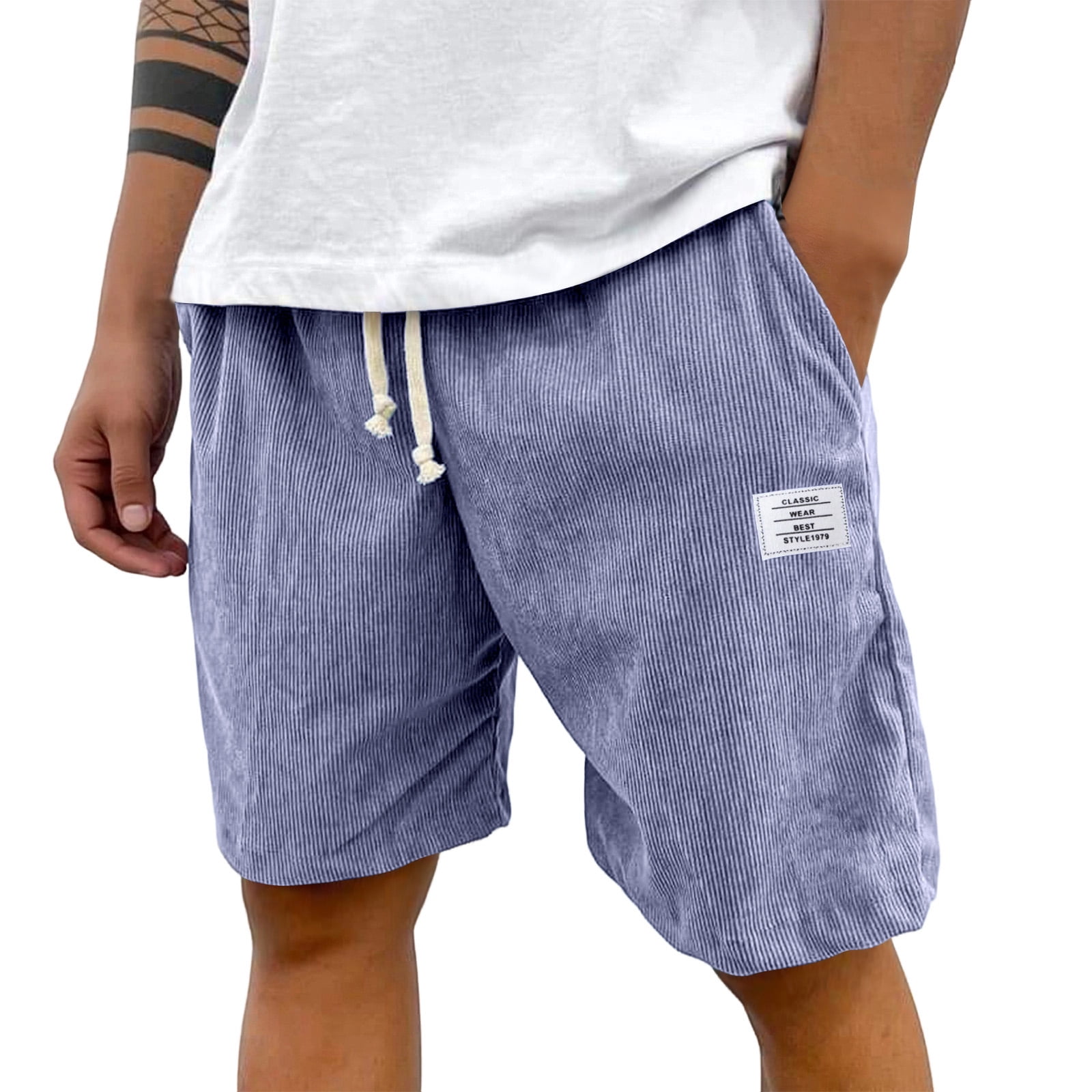 ADSSDQ Mens Corduroy Shorts 2026 Elastic Waist Drawstring Casual Summer ...