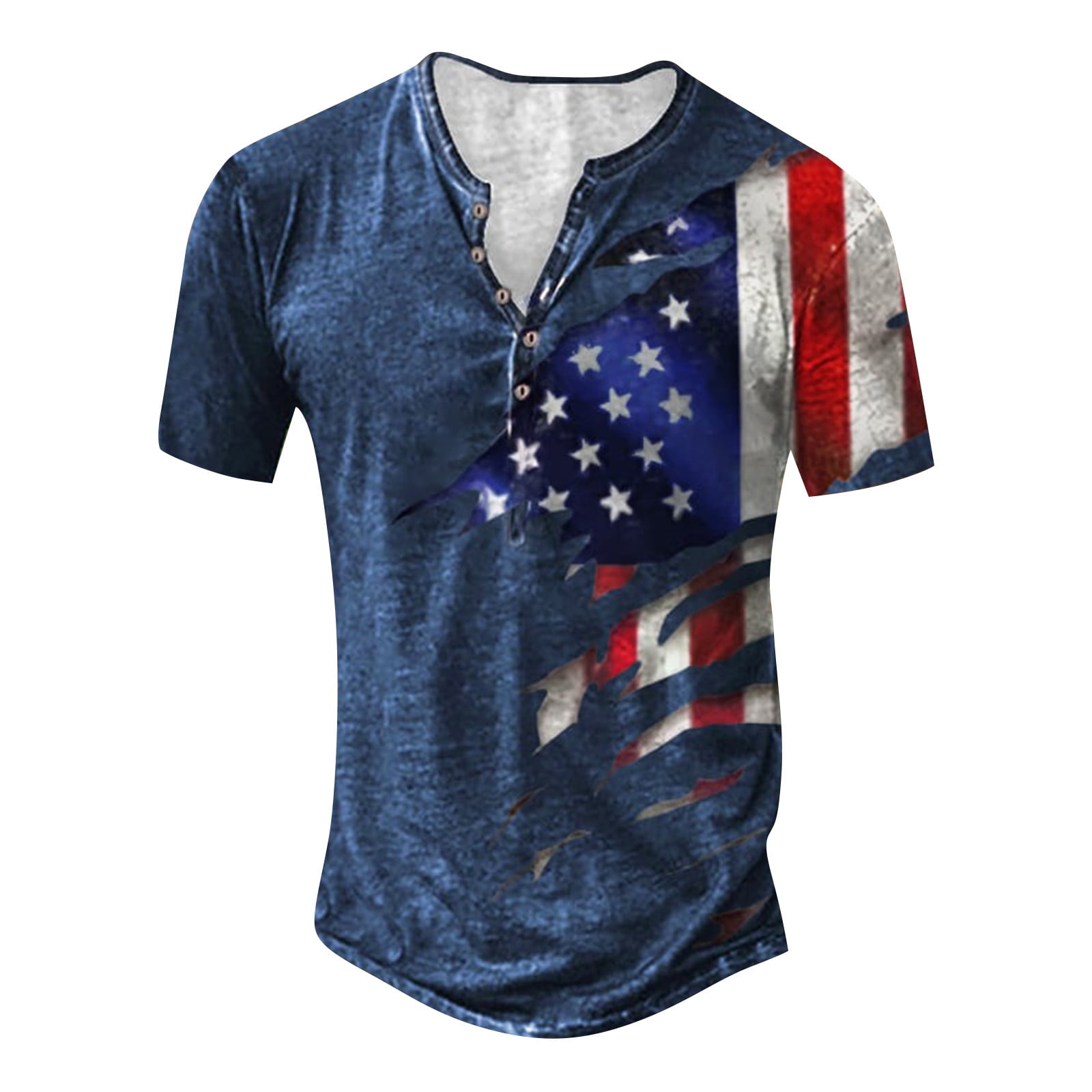 ADSSDQ Mens Distressed Henley Shirts Retro Short/Long Sleeve Tee Shirts ...