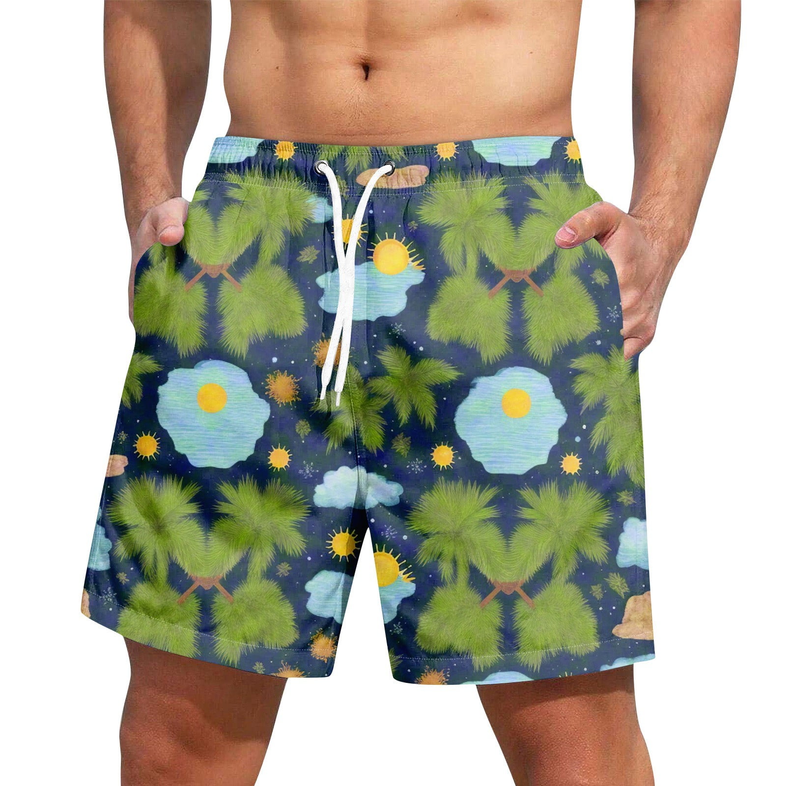 ADSSDQ Mens Swimming Trunks Quick-Dry Swim Shorts Summer Bathing Suit ...