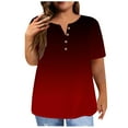 Adssdq Plus Size Summer Tops Button Down V Neck Athletic Shirts Tie Dye