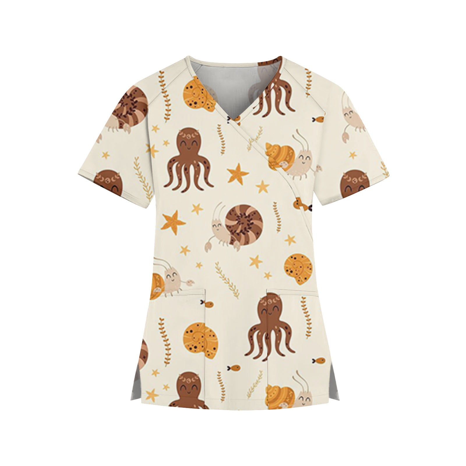 ADSSDQ Plus Size Tops for Women Women Scrubs Top Women's Working ...