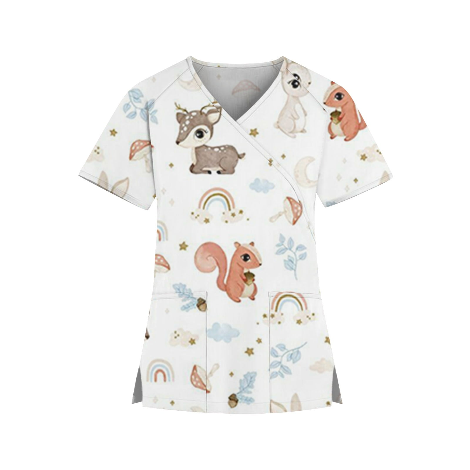 ADSSDQ Plus Size Tops for Women Women Scrubs Top Women's Working ...