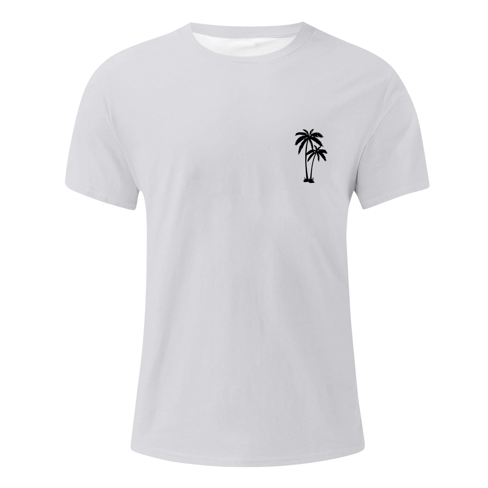 ADSSDQ Printed Tshirt Shirt for Men Palm Trees Patterns Solid Color ...