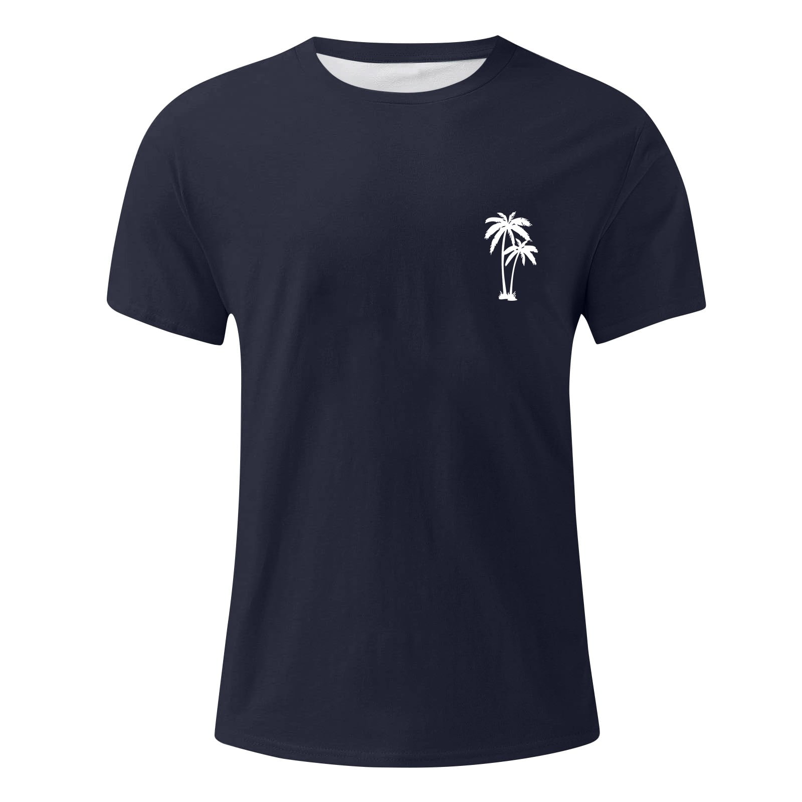 ADSSDQ Printed Tshirt Shirt for Men Palm Trees Patterns Solid Color ...