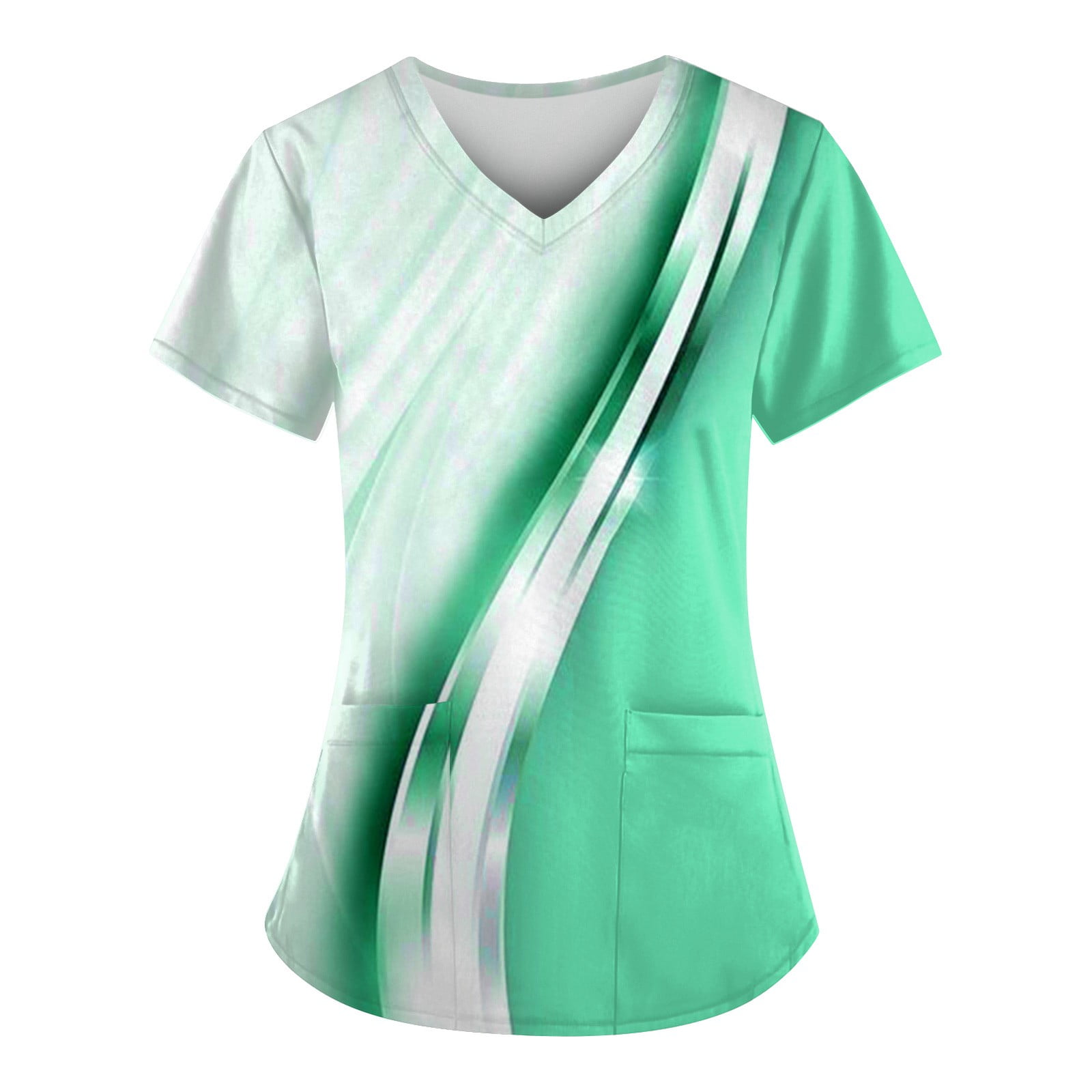 ADSSDQ Scrub Top for Women,Plus Size V Neck Summer Nurse Uniforms ...