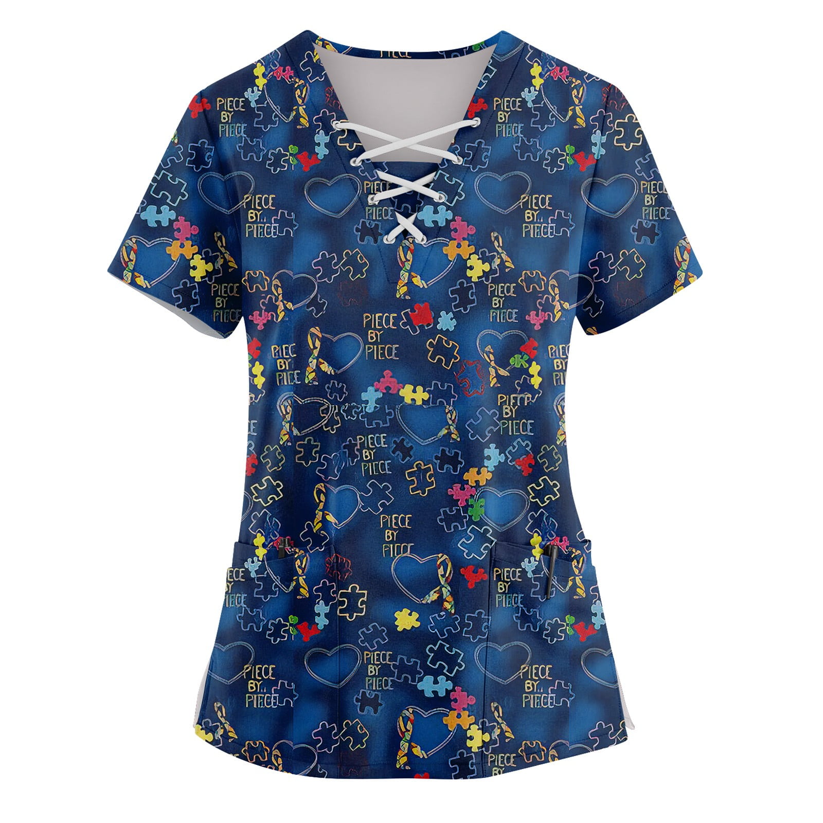 ADSSDQ Scrub Tops Women Plus Size Stretchy Working Nurse Uniforms V ...