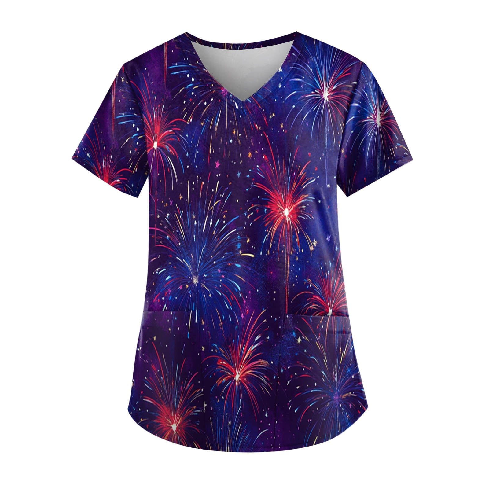 ADSSDQ Scrubs for Women Tops Plus Size Stretchy Working Nurse Uniforms ...