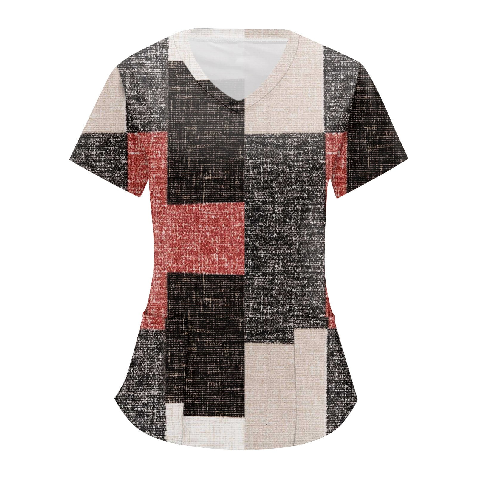 ADSSDQ Scrubs for Women,Plus Size Scrub Tops Women Working Uniform V ...