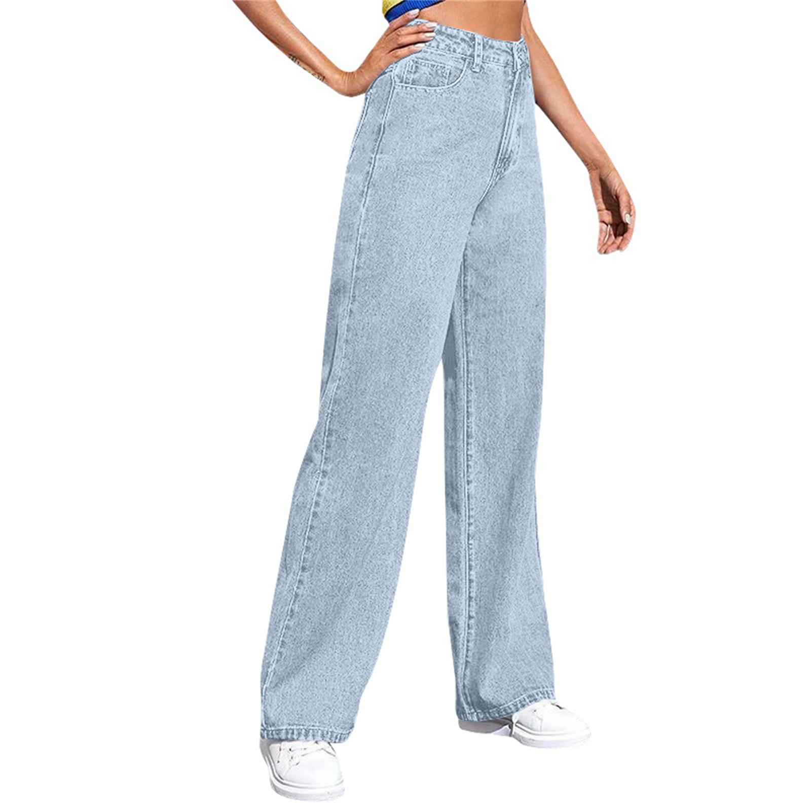 ADSSDQ Sweatpant Jeans Women Straight Leg Boyfriend Trendy High Waisted ...