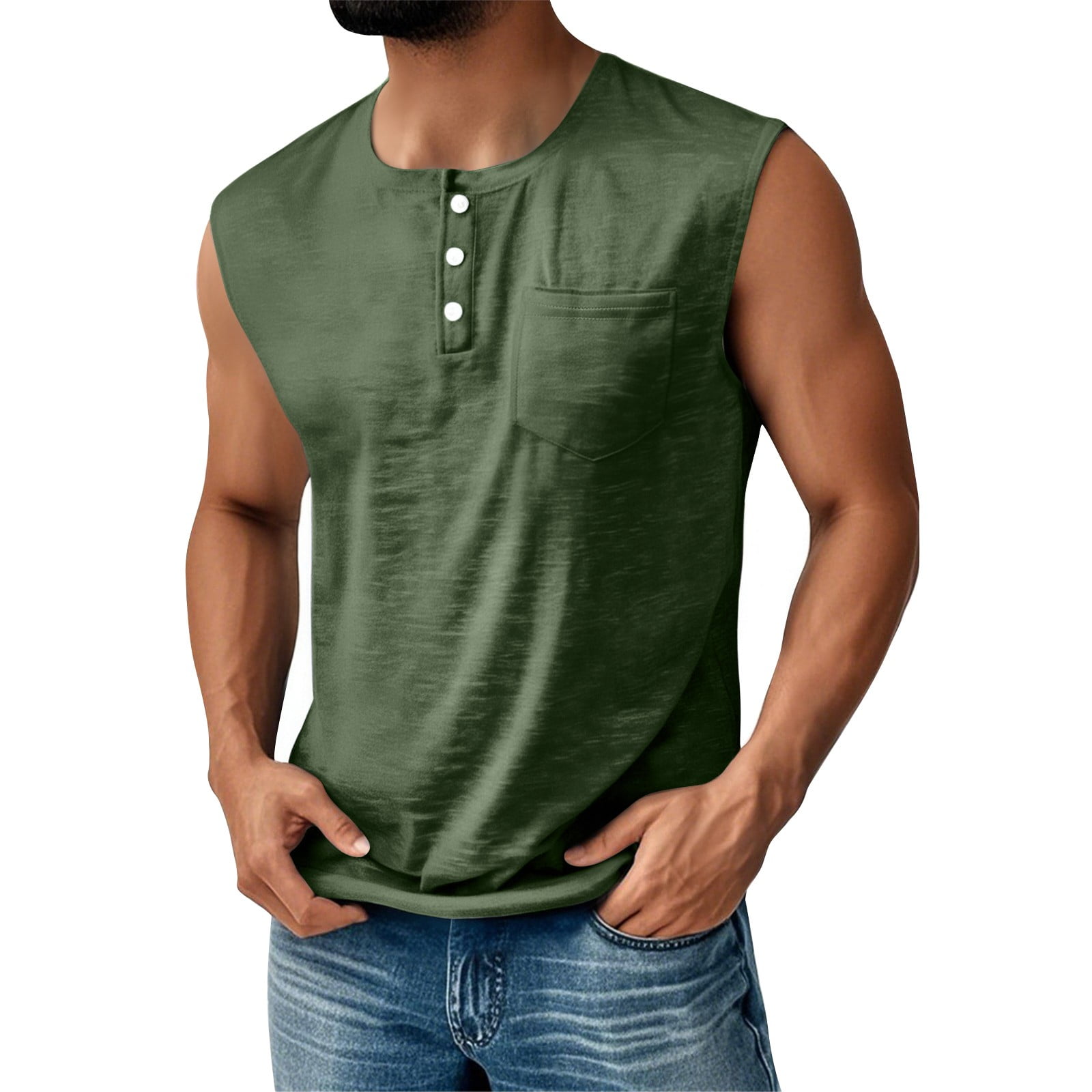 ADSSDQ Tank Tops Men Henley Shirts for Men Sleeveless Muscle Gym ...