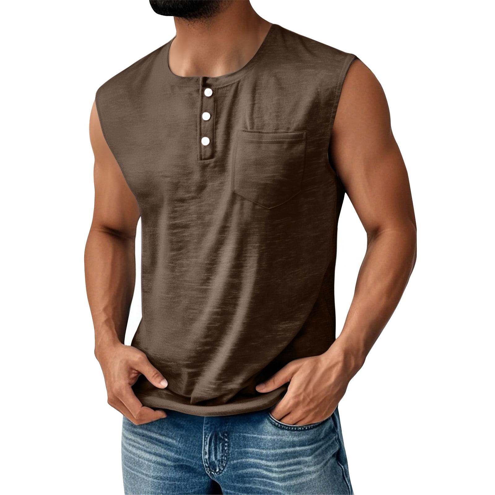 ADSSDQ Tank Tops Men Henley Shirts for Men Sleeveless Muscle Gym ...