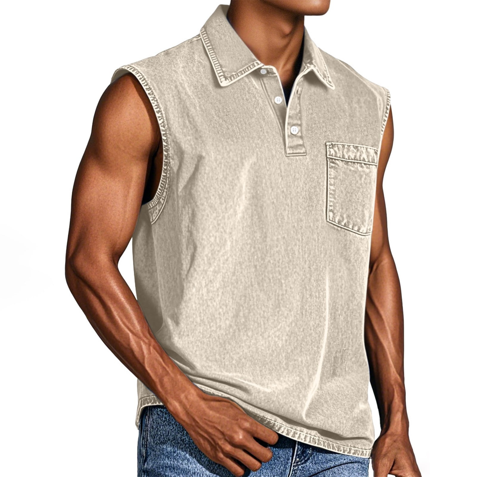 ADSSDQ Tank Tops Men Polo Shirts for Men Sleeveless Muscle Gym Workout ...