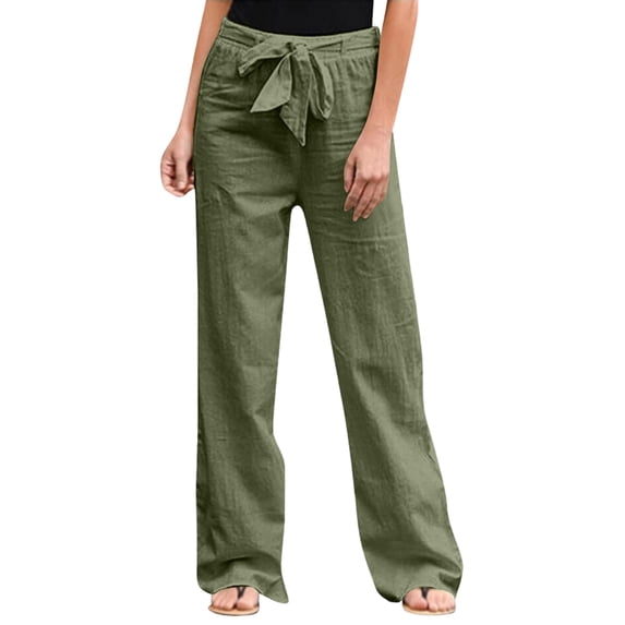 ADSSDQ Women Linen Pants 2026 Casual Wide Leg Dress Pant High Waisted ...